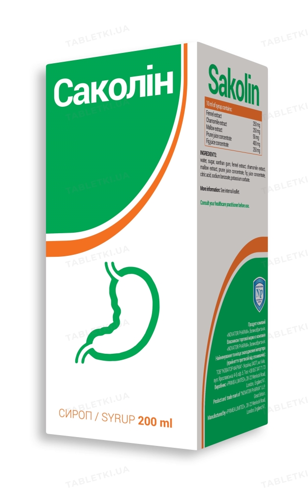 Саколін: інструкція + ціна від 308 грн в аптеках | Tabletki.ua