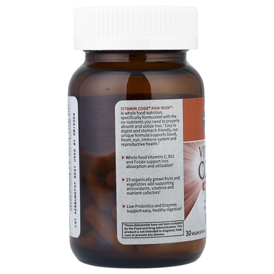 Garden of Life Vitamin Code RAW Iron: інструкція + ціна в аптеках ...