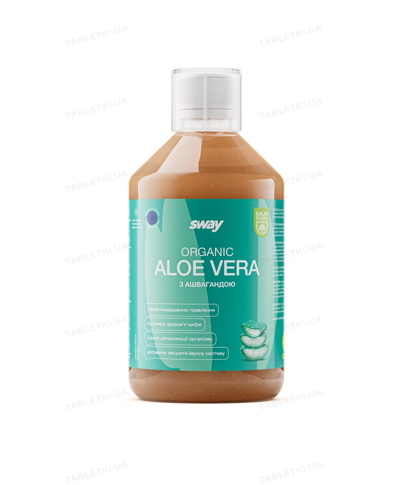 Алое вера Baum Pharm Sway Aloe Vera гель з ашвагандою і стевією, 0,5 л ...