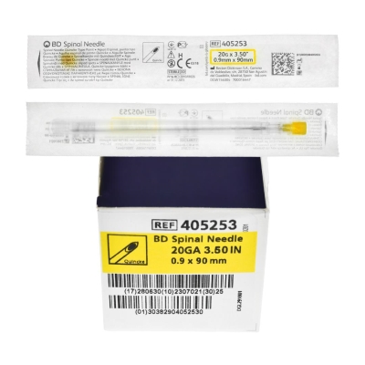 Голка спінальна BD Quincke Spinal Needle 20G (0,9 x 90 мм) жовта, 25 ...