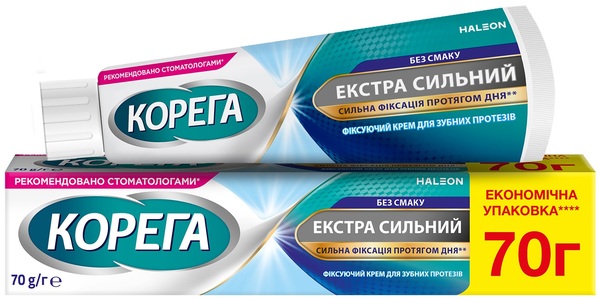 Крем Корега (Corega) для фіксації зубних протезів МАКС фіксація ...